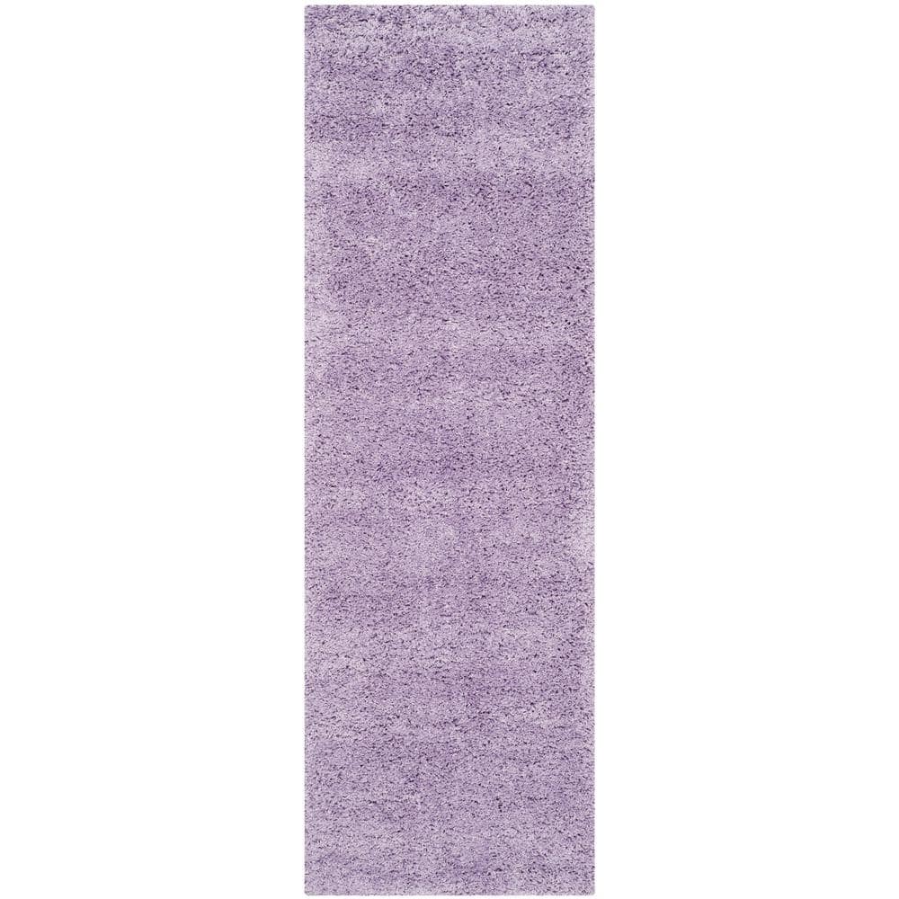 SAFAVIEH California Shag Lilac 2 ft. x 5 ft. Solid Runner Rug SG151 ...