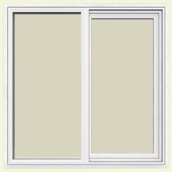 JELD-WEN 95.5 in. x 47.5 in. V-2500 White Vinyl Lefthand/Fixed ...