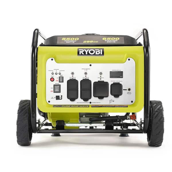 RYOBI 6500-Watt Gasoline Powered Inverter Generator with CO Shutdown ...