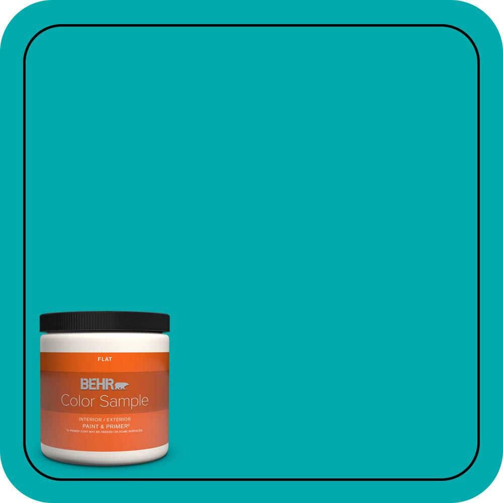 BEHR PREMIUM PLUS 8 oz. #P460-5 Fiji Flat Interior/Exterior Paint ...