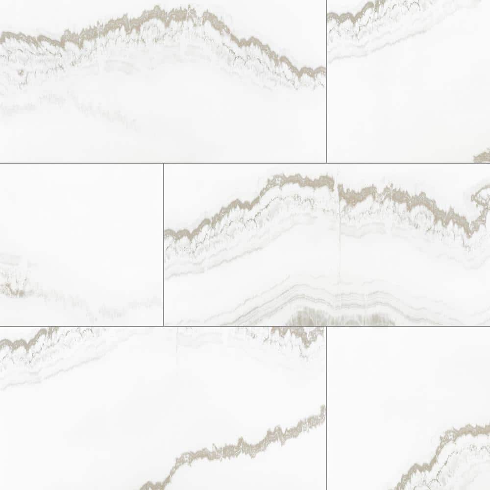 MSI Pure Harmony 24 in. x 48 in. Polished Marble Look Porcelain Marble ...