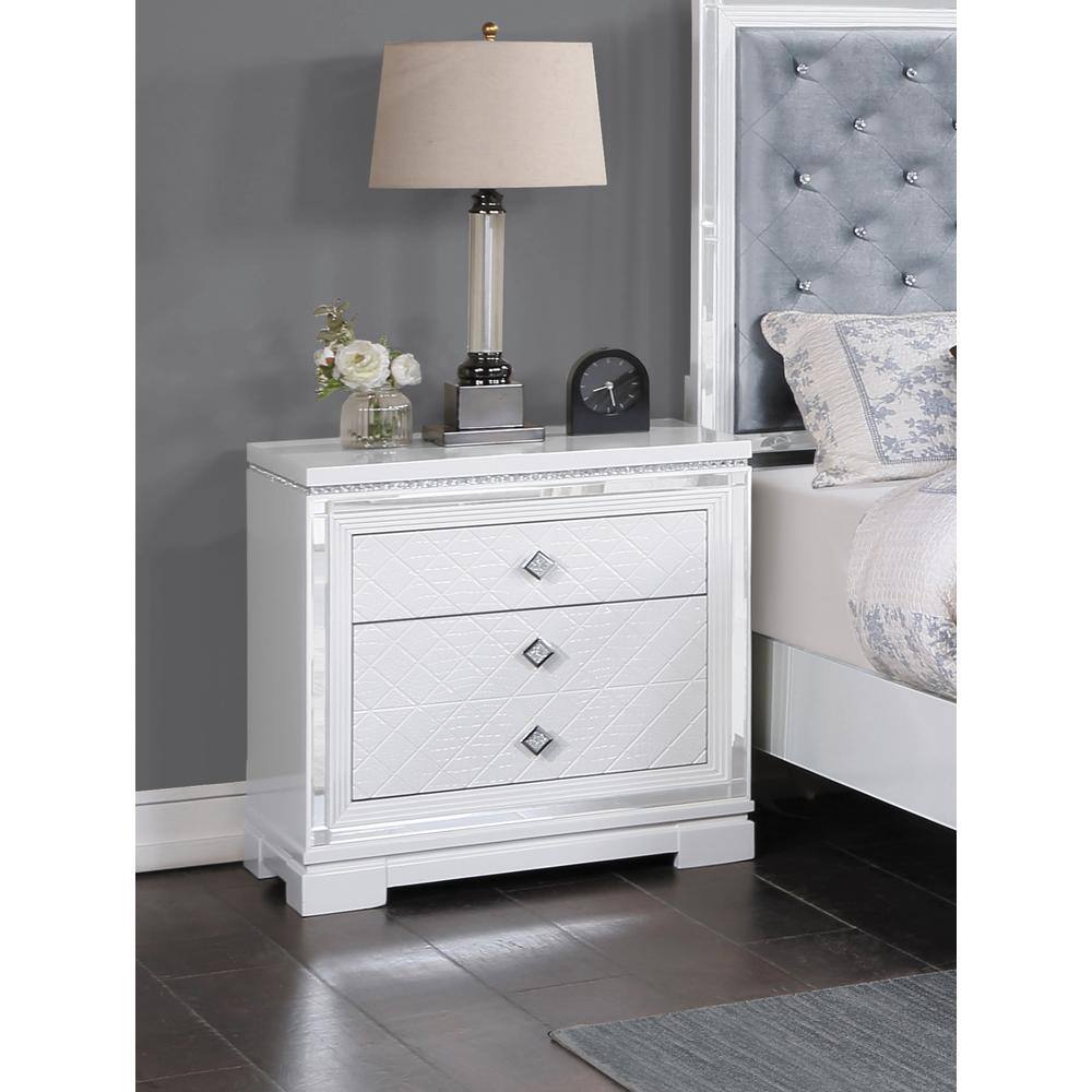 Coaster Eleanor White Rectangular 2-Drawer Nightstand 223562 - The Home ...