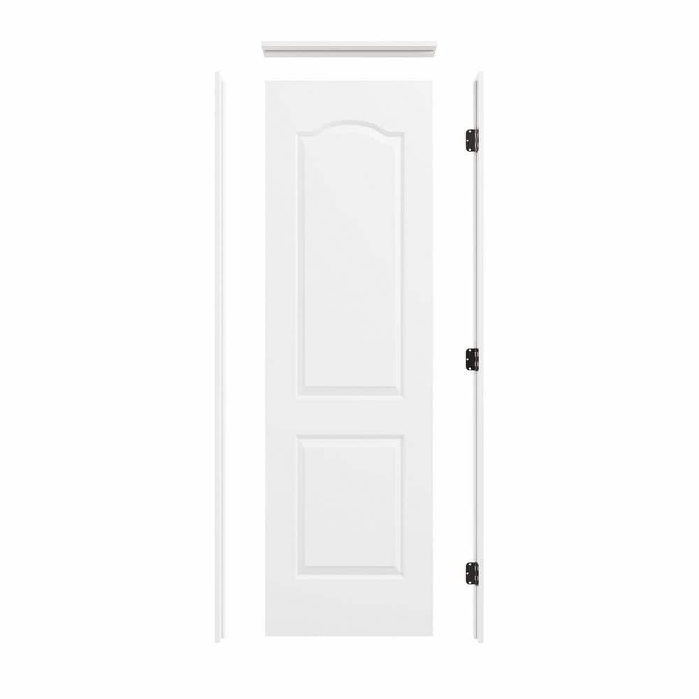 ARK DESIGN 24 in. x 80 in. Left-Handed 2-Panel Round Painted Solid Core ...