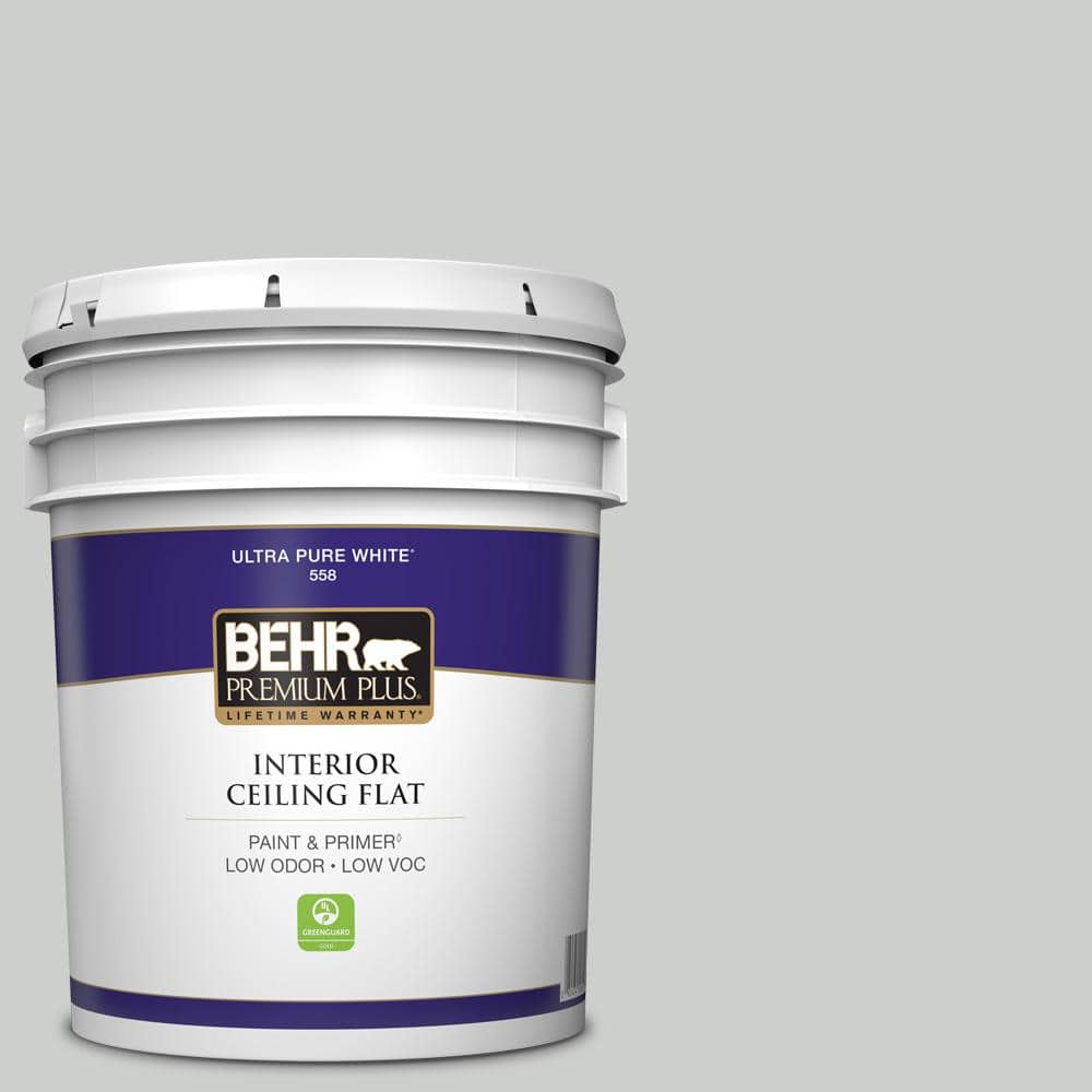 BEHR PREMIUM PLUS 5 gal. #N460-2 Planetary Silver Ceiling Flat Interior ...