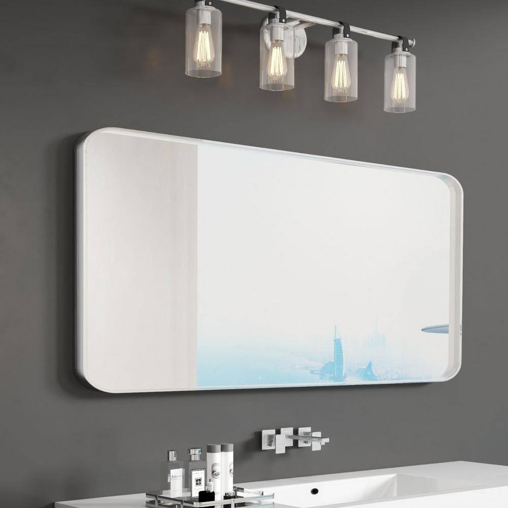 waterpar 60 in. W x 28 in. H Rectangular Aluminum Framed Wall Bathroom ...