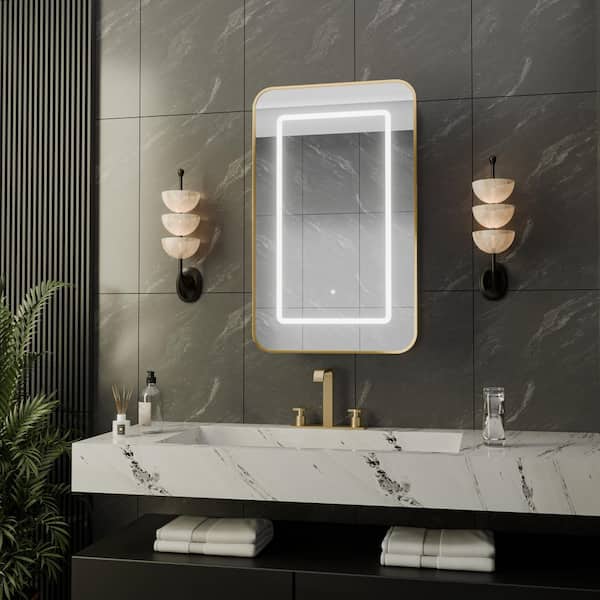Peorsily 24 in. W x 36 in. H Rectangular Aluminum Framed Recessed ...