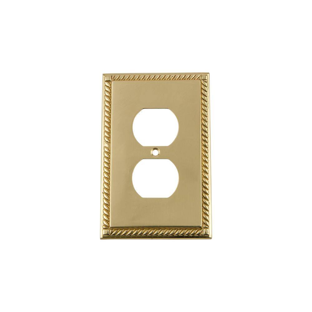 Nostalgic Warehouse Brass 1-Gang Duplex Outlet Wall Plate (1-Pack ...
