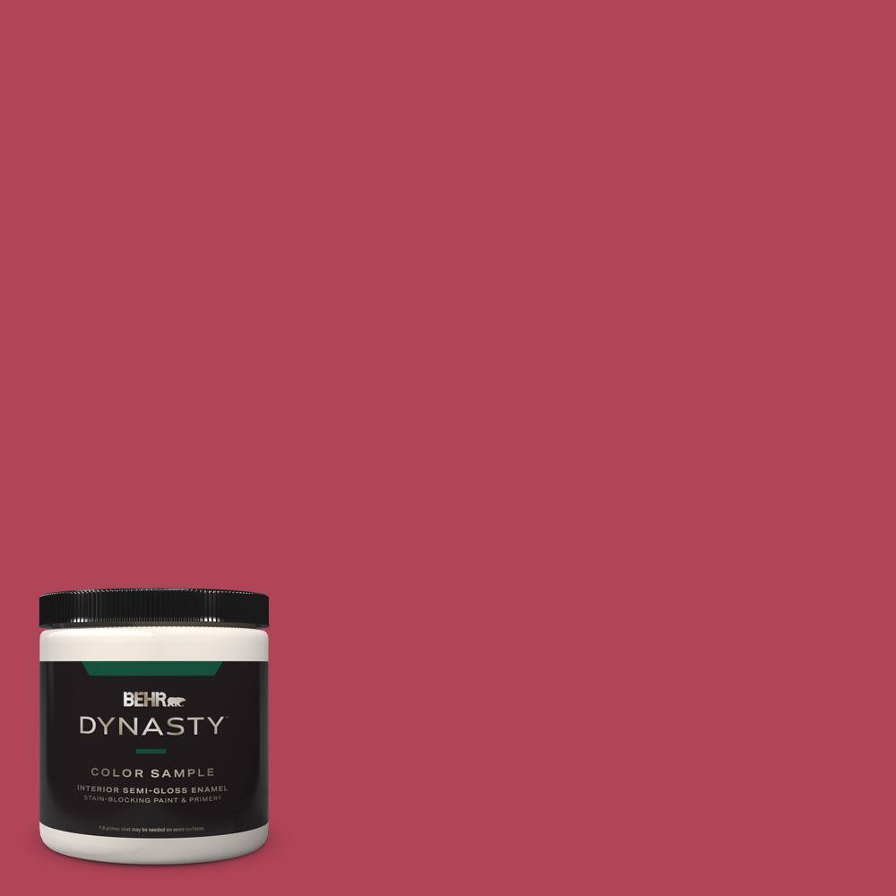 BEHR DYNASTY 8 oz. #130B-7 Cherry Wine Semi-Gloss Enamel Stain-Blocking ...