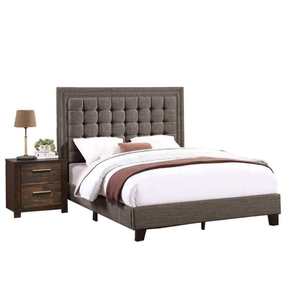Benjara Zofi Brown Wood Frame King Size Platform Bed Benjara Zofi Brown Wood Frame King Size Platform Bed