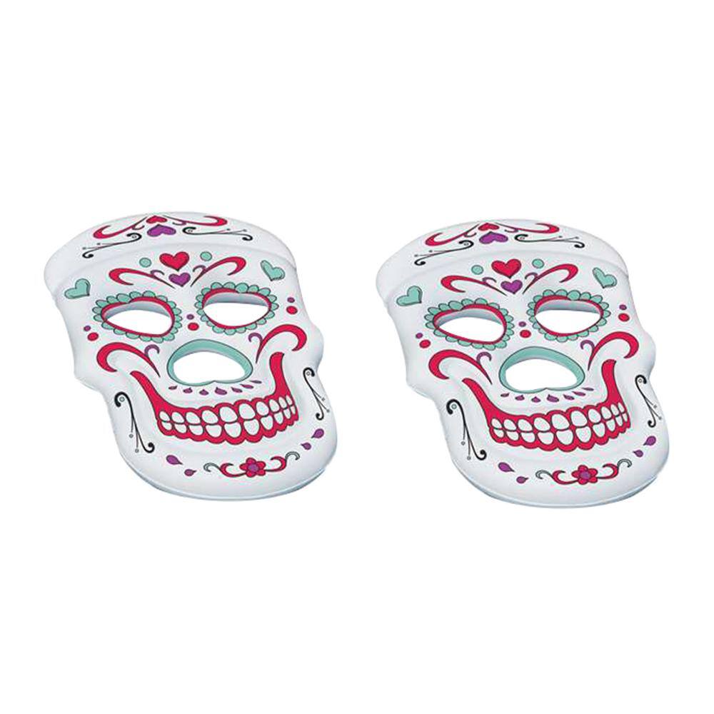 Swimline 62 in. Giant Inflatable Sugar Skull Swimming Pool Island Raft ...