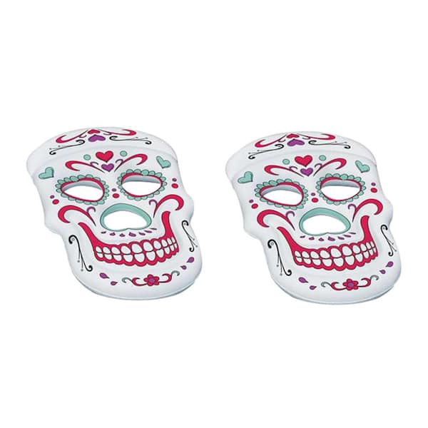 Swimline 62 in. Giant Inflatable Sugar Skull Swimming Pool Island Raft ...