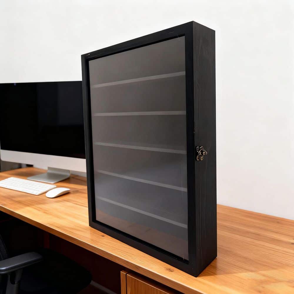 Black 16 in. x 12 in. Wood Shadow Box with Removable Shelve HDBQQKFY4F ...