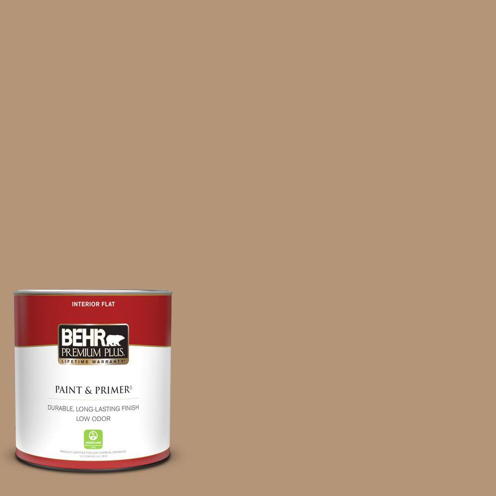 BEHR PREMIUM PLUS 1 qt. #280F-4 Burnt Almond Flat Low Odor Interior ...