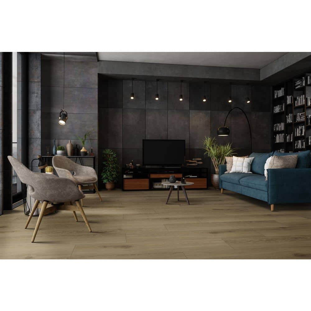 Modena Natural Beige 9 in. x 47 in. Matte Porcelain Floor Tile (11.75 ...