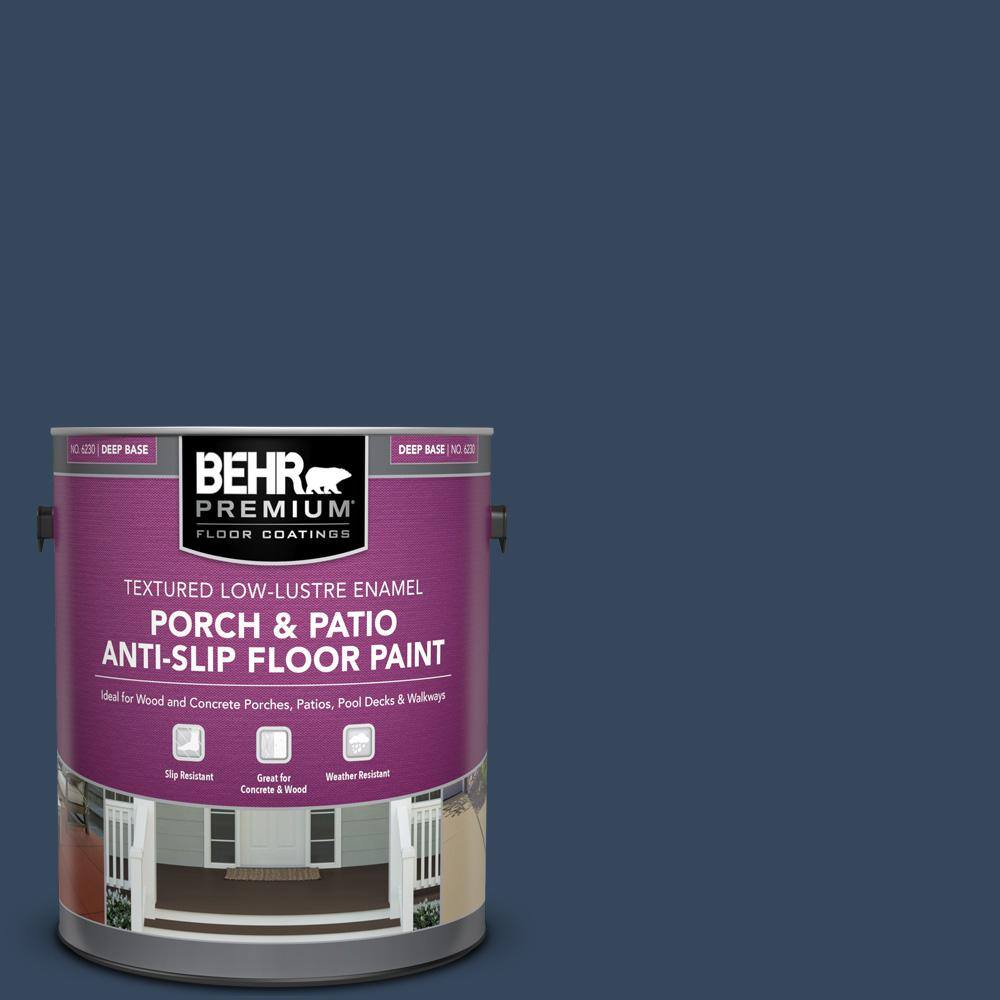BEHR PREMIUM 1 gal. #MQ5-54 Compass Blue Textured Low-Lustre Enamel ...
