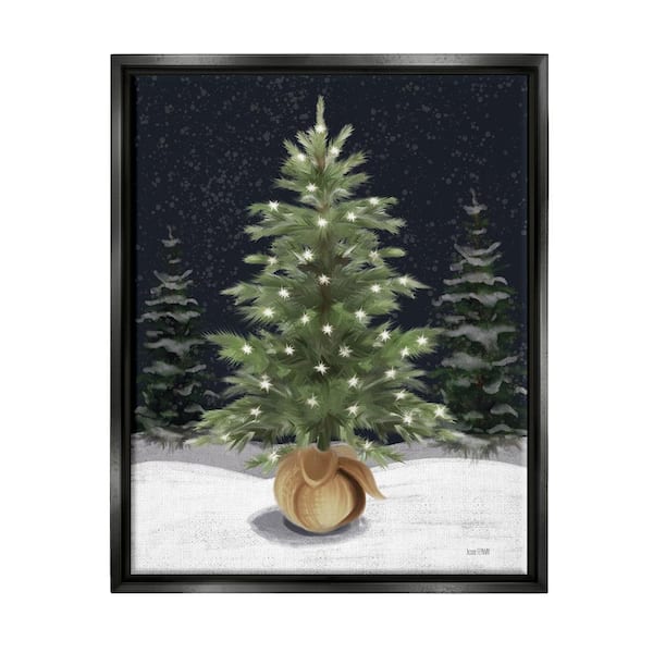 Stupell Industries Christmas Tree Snow Scene by House Fenway 1 Piece ...