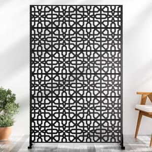 Lirago 72 in. x 47 in. Black Privacy Screen Galvanized Freestanding ...
