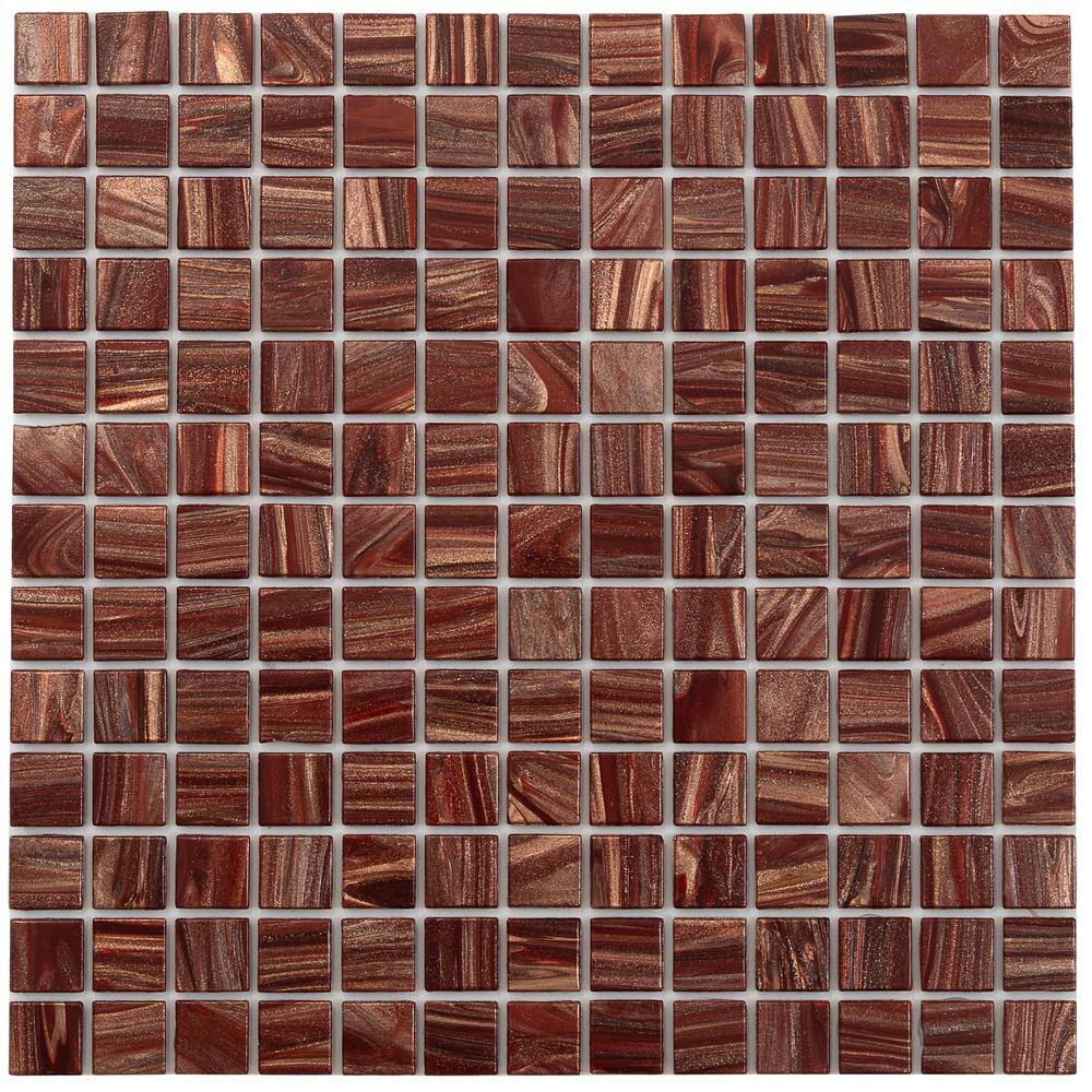 Apollo Tile Celestial 4" x 6" Glossy Fire Brick Red Glass Mosaic ...