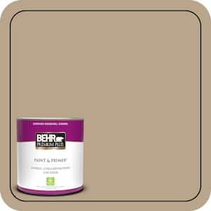 BEHR PREMIUM PLUS 8 oz. #710D-4 Harvest Brown Flat Interior/Exterior ...