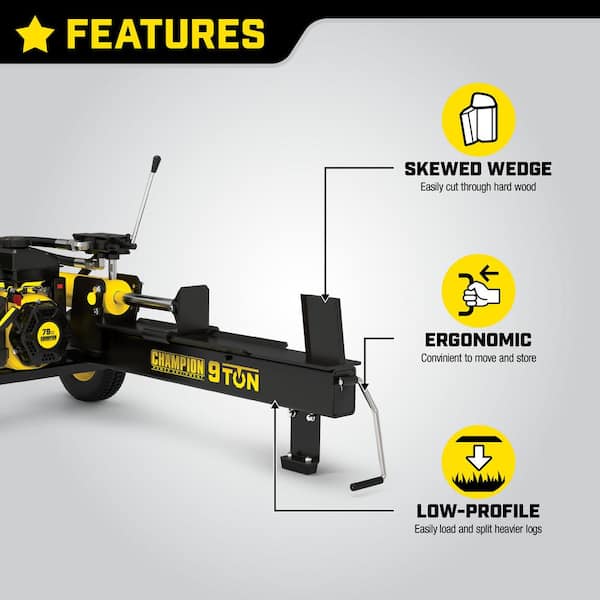 Champion Power Equipment 9 Ton 80 cc Compact Horizontal Gas Wood Log Splitter with Auto Return 100624 The Home Depot