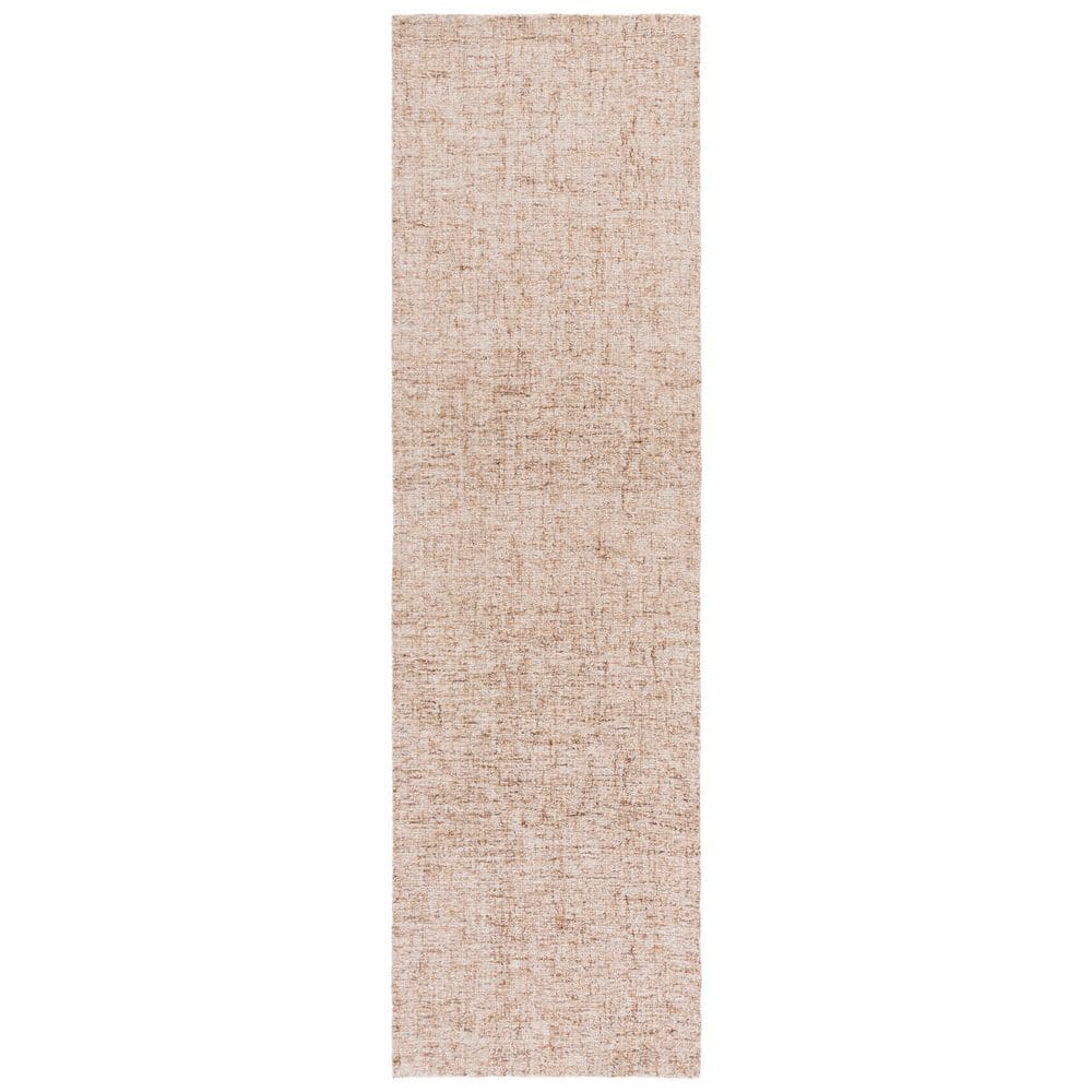 SAFAVIEH Abstract 2 ft. x 8 ft. Light Brown/Ivory Solid Color Abstract ...