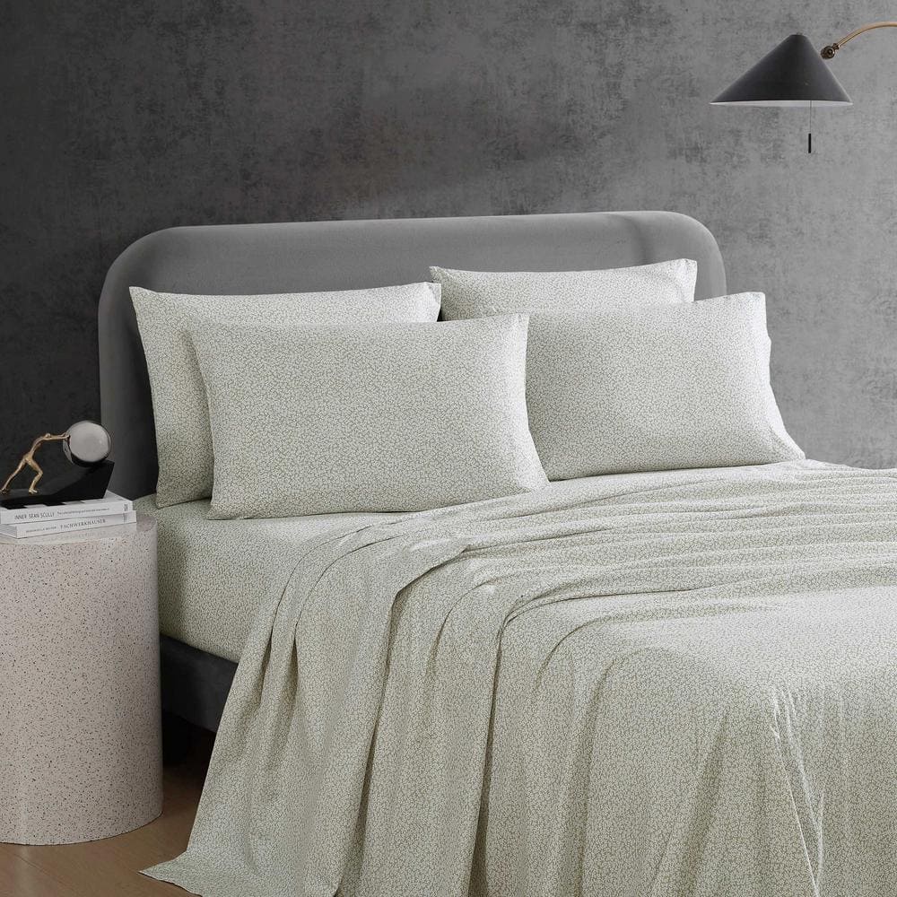 KENNETH COLE NEW YORK Chill Flowers 6-Piece Sand Beige Microfiber King ...