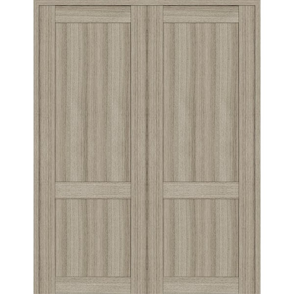 Belldinni 2 Panel Shaker 6080 in. Both Active Veralinga Oak Wood Composite Solid Core Double ...