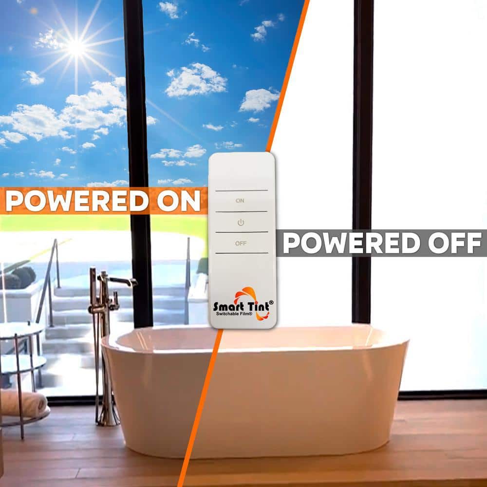 Smart Tint 60 in. W x 60 in. L Frosted White/Clear Tinted / Privacy ...