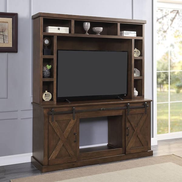 Acme Furniture Aksel 19 in. Walnut Entertainment Center Fits TV's up to ...