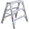 Werner 3 ft. Aluminum Extra-Wide Work Stand Step Ladder with 300 lb ...