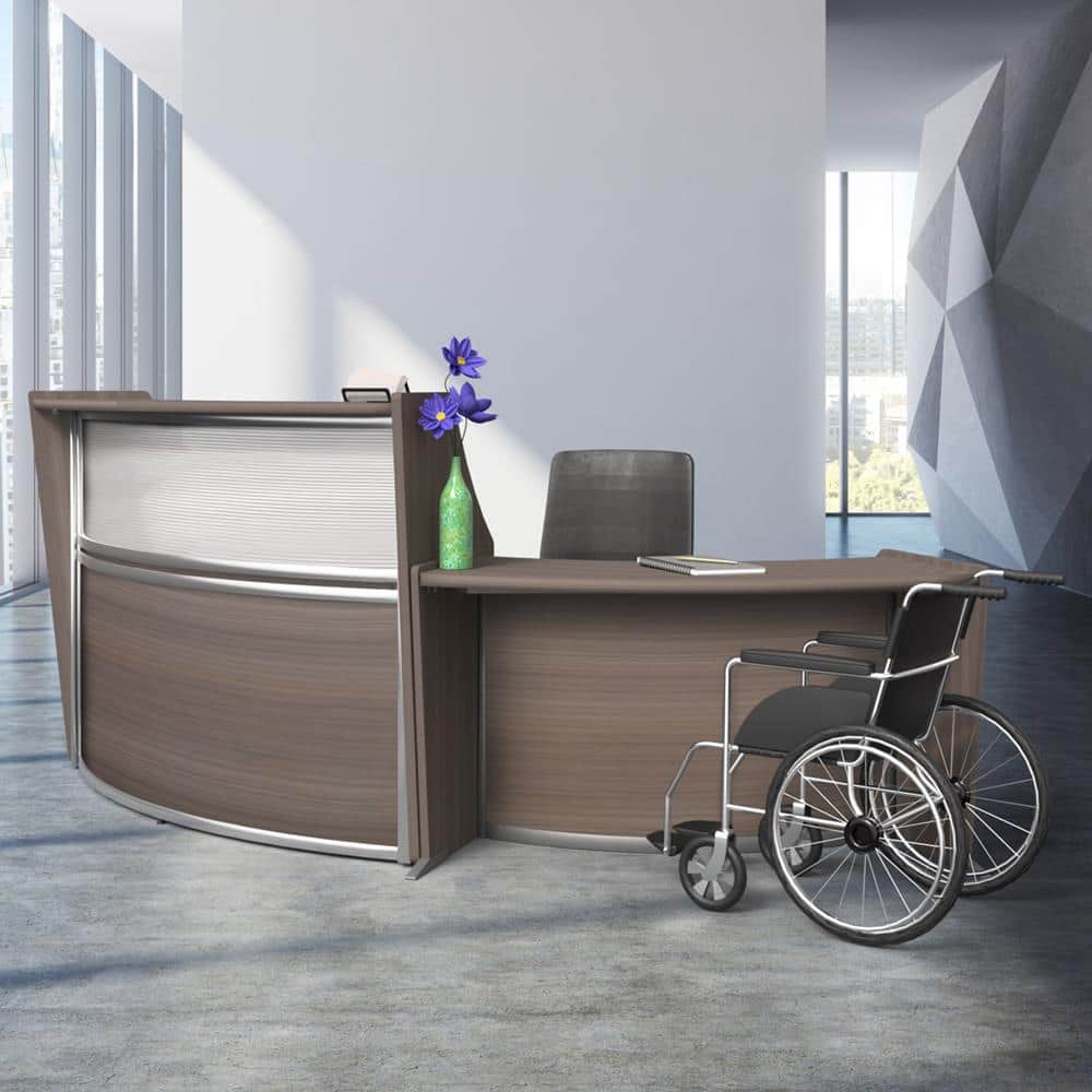 Regency 62.5 in. Gray Curved ADA Compliant Reception Desk 77490GY - The ...