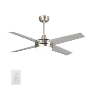 Lucci Air Moonah 52 in. LED Light Silver Ceiling Fan with Remote ...