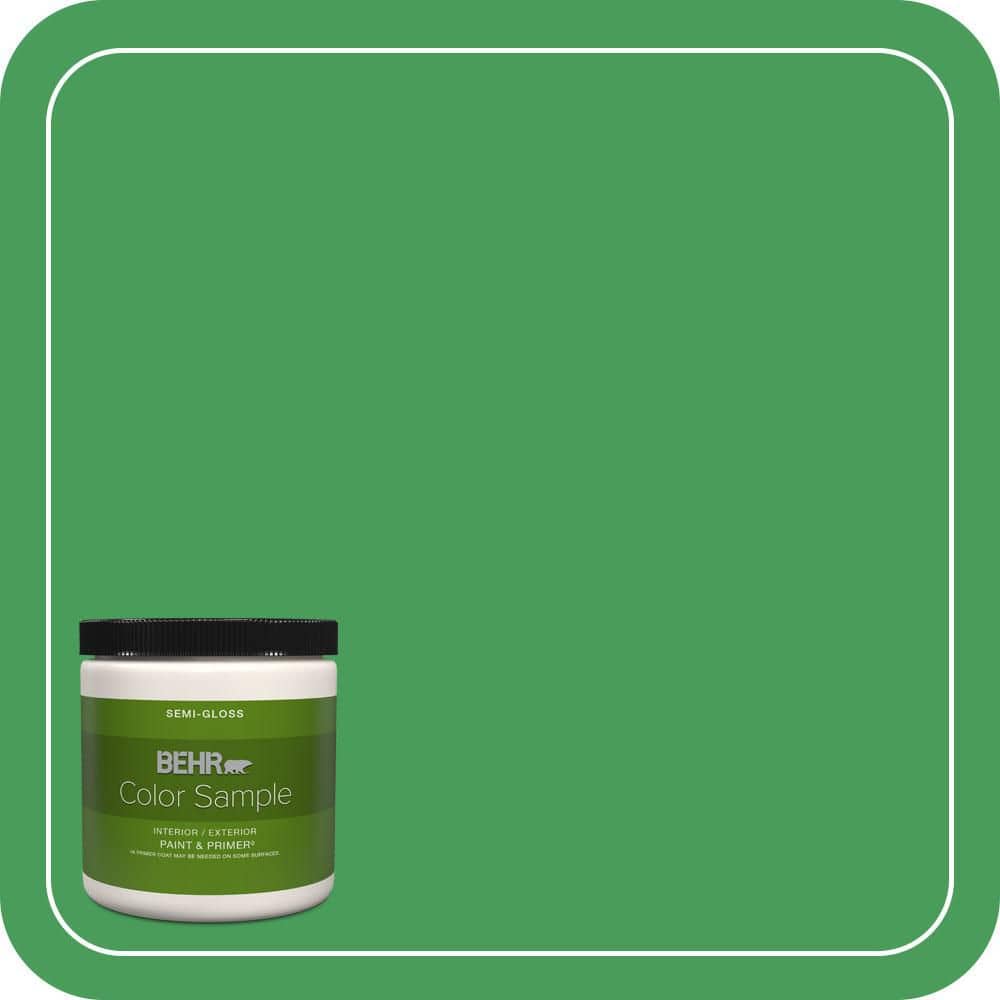 BEHR PREMIUM PLUS 8 oz. #P400-6 Clover Patch Semi-Gloss Interior ...