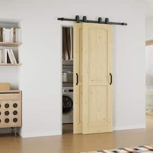 ARK DESIGN 64 in. x 80 in. (Double 36 in.) 6-Panel Unfinished Solid ...