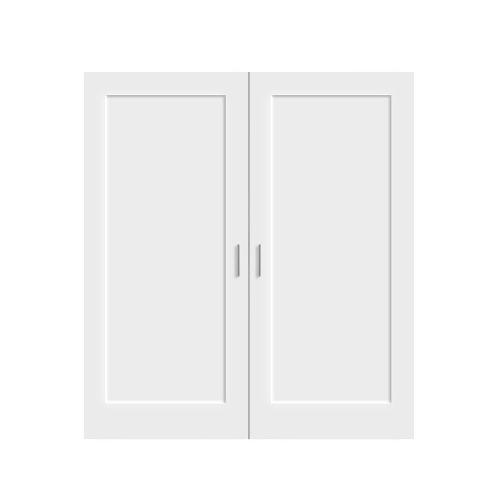 CALHOME 48 in. x 80 in. 1-Panel Hollow Core White Composite Interiror ...