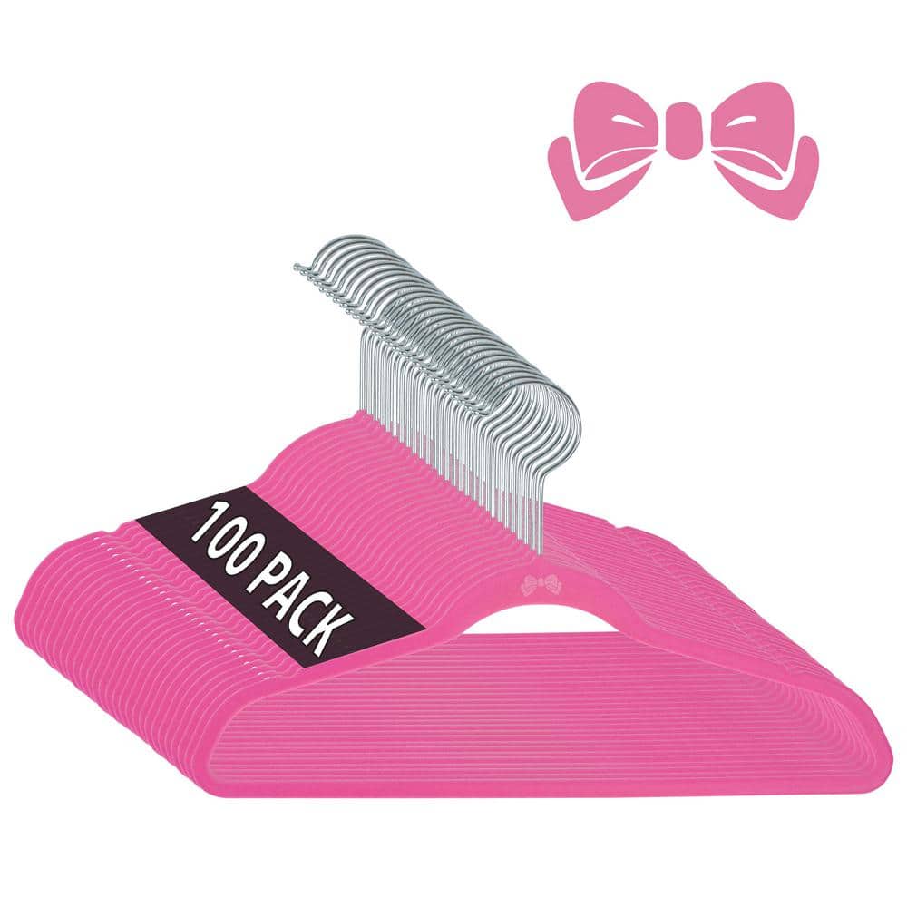 SIMPLIFY Kids 100-Pack Velvet Hangers in Pink 3224-PINK-100 - The Home ...