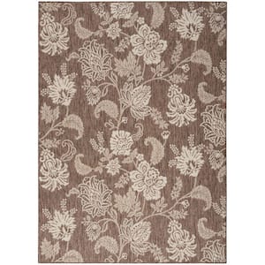 Nourison Garden Oasis Mocha 8 ft. x 10 ft. Nature-inspired Contemporary ...