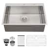 CASAINC Stainless Steel 30 in. 2-Hole Single Bowl Drop-In Kitchen Sink ...