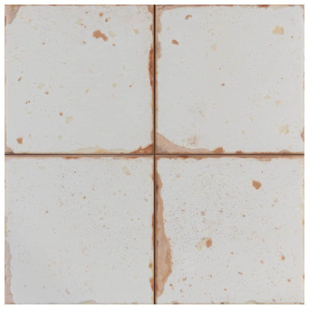 Merola Tile Artisan Blanco 13 in. x 13 in. Ceramic Floor and Wall Take ...