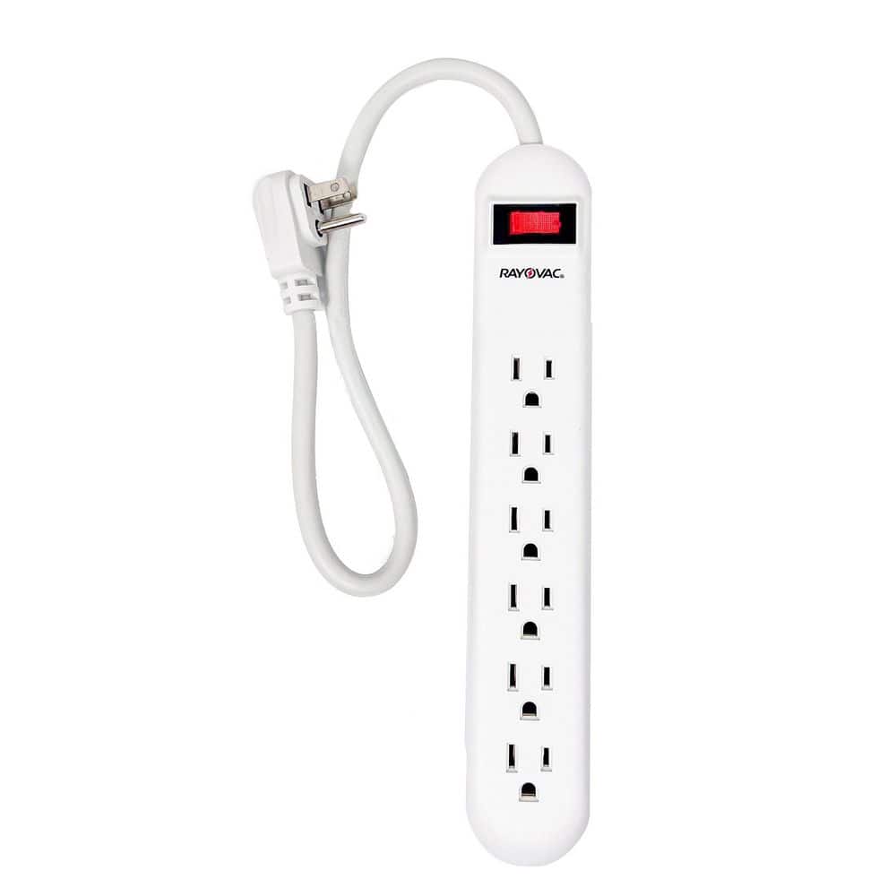 Rayovac 1.5 ft. 6-Outlets Surge Protector Power Strip HM-PS-170 - The Home Depot