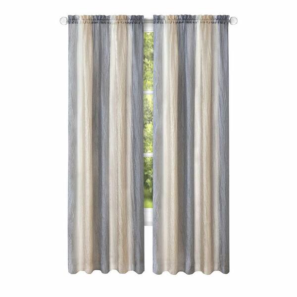 ACHIM Ombre Grey Polyester 50 in. W x 63 in. L Light Filtering Curtain ...