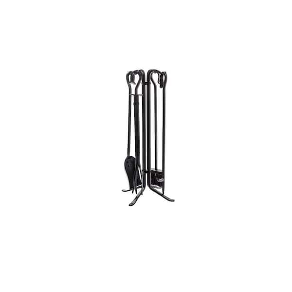 ENNA 5-Piece Black Fireplace Tool Set with Crook Handles T2528BK - The ...