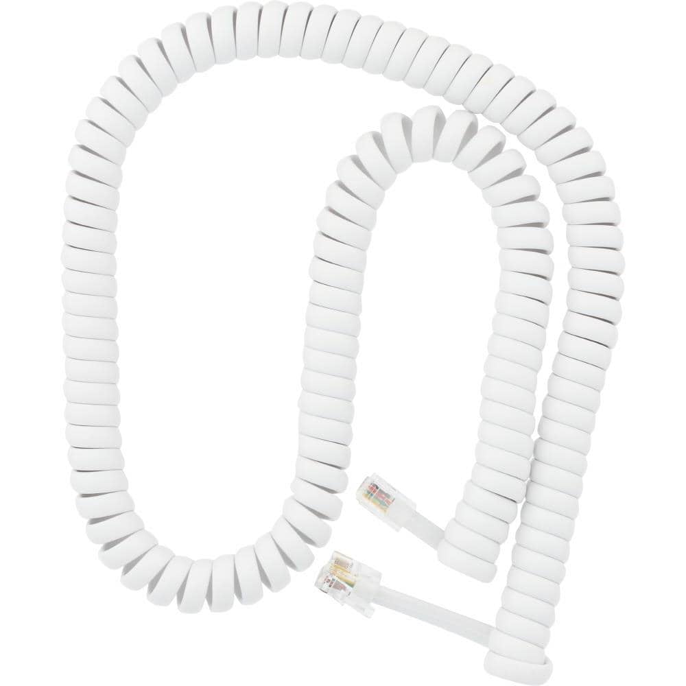 Zenith 12 ft. Coiled Phone Cord, White TH1012W - The Home Depot
