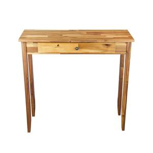 32 in. L Mahogany 30 in. H Rectangle Acacia Wood Console Table with ...