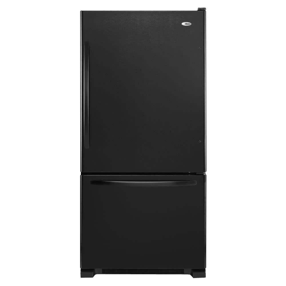 Amana 22.cu. ft. Bottom Freezer Refrigerator in Black ABB2224BRB - The ...
