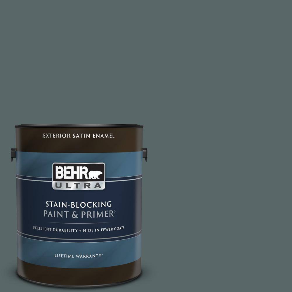 BEHR ULTRA 1 gal. #N440-6 Brooklyn Satin Enamel Exterior Paint & Primer ...