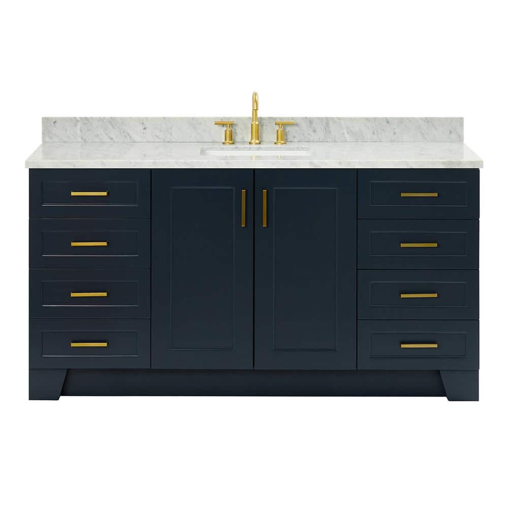 ARIEL Taylor 67" W x 22" D x 35.25" H Single Sink Freestanding Bath Vanity in Midnight Blue with ...
