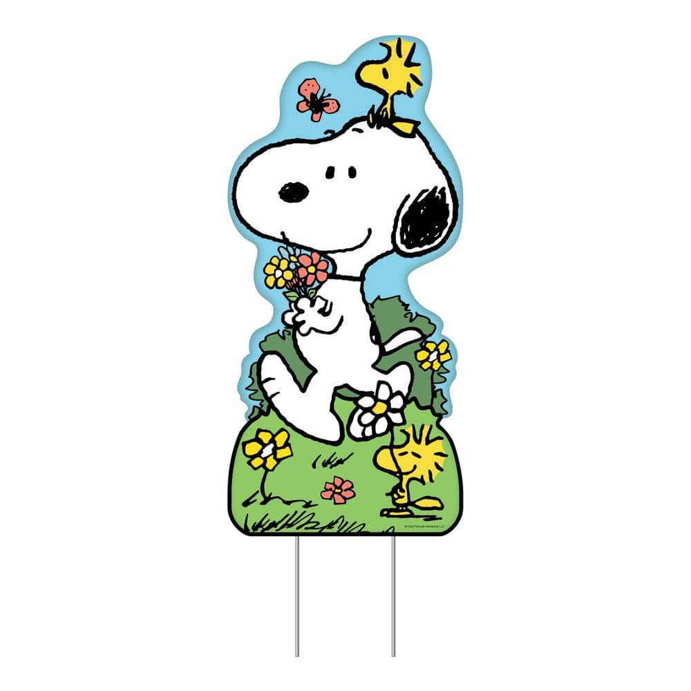 31 in. Spring Snoopy Metal Yard Stake 24RZ26511 - The Home Depot