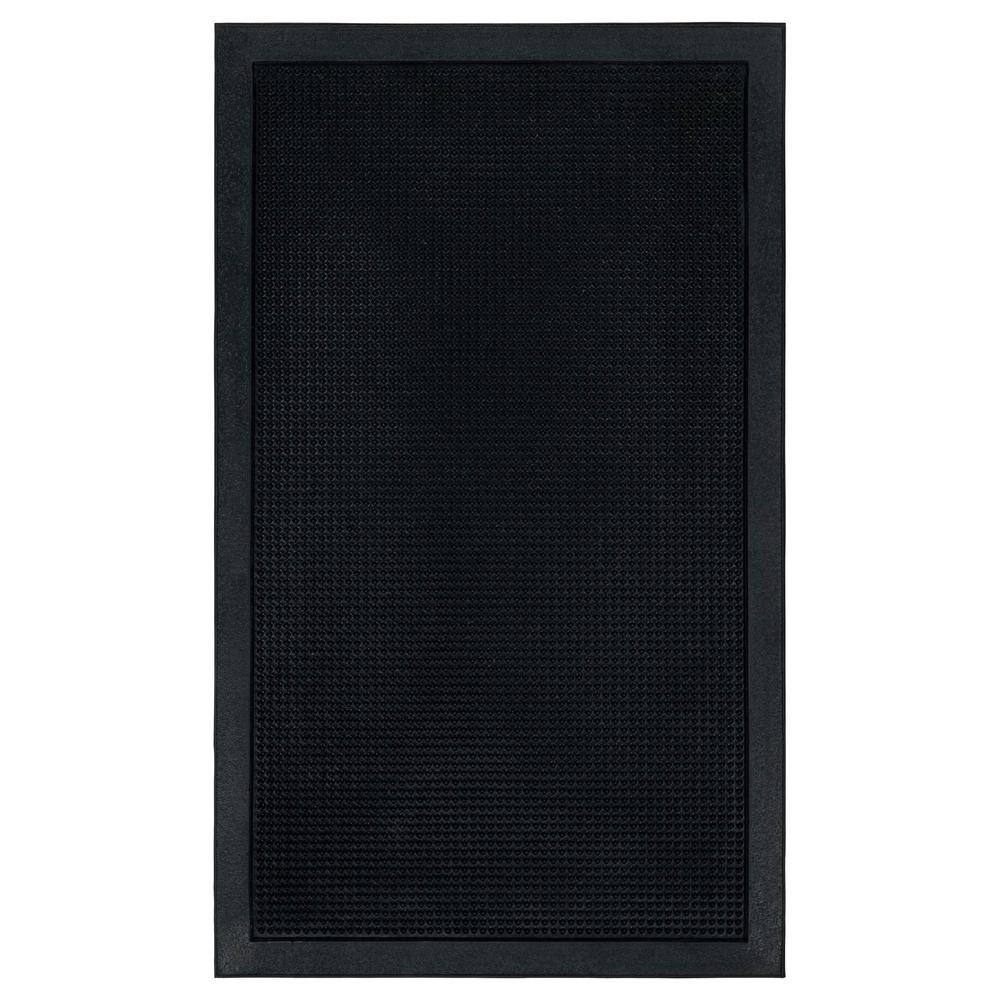 Ottomanson Dirt Off Black Pins Design 18 In X 30 In Rectangle Rubber Ottomanson Dirt Off Black Pins Design 18 In X 30 In Rectangle Rubber