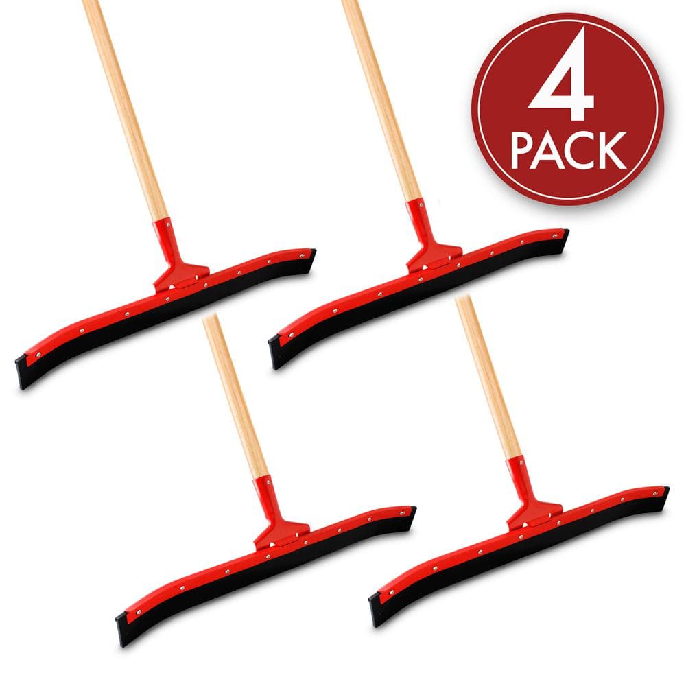 Libman 24 in. High Power Curved Rubber Floor Squeegee with 60 in. Wood ...